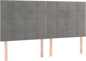 Box spring postel s matrací světle šedá 160x200 cm samet 3137851