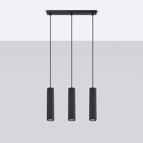 Sollux Lighting Závěsné svítidlo KARBON 3L černé