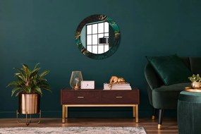 Kulaté zrcadlo tištěný rám Mramorová zelená fi 60 cm