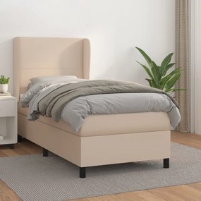 Box spring postel s matrací cappuccino 80 x 200 cm umělá kůže