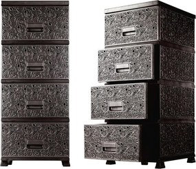 Elegantní plastová komoda TMAVĚ HNĚDÁ