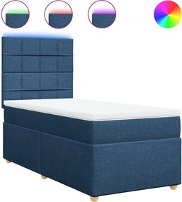 Box spring postel s matrací modrá 80x200 cm textil 3293413