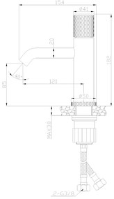 Invena Moonlight, umyvadlová baterie h-182, černá-růžové zlato, INV-BU-77-014-V