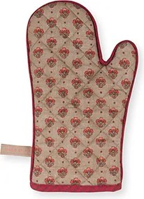 Pip Studio Blooming Tales kuchyňska chňapka 15 x 29 cm - tmavě červená (Bavlněná kuchyňska chňapka Blooming Tales)