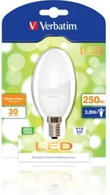 Verbatim LED žárovka E14 (3.8W) / 250lm / typ B matná / teplá bílá