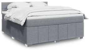 Box spring postel s matrací světle šedá 180 x 200 cm textil 3289447