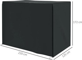 Outsunny Hollywoodský kryt na houpačku Vodotěsný ochranný kryt na zahradní houpačku s UV ochranou Oxford černý 220 x 125 x 172 cm | Aosom.de