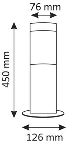 LED Stmívatelná venkovní lampa LIVIA 1xE27/6W/230V 45 cm IP44 stříbrná