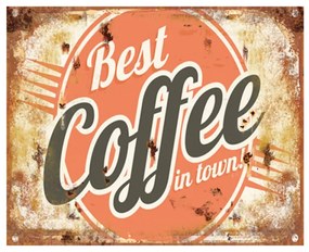 Kovová cedule Best Coffee – 33x1x25 cm