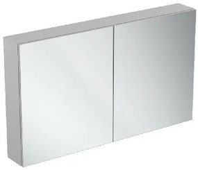 Ideal Standard Mirror&Light - Zrcadlová skříňka s LED osvětlením a zásuvkou, 1200x700 mm, hliník T3499AL
