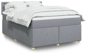 Box spring postel s matrací světle šedá 160 x 200 cm textil 3289045