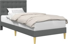 Rám postele s čelo Tmavě šedá 90 x 190 cm Textil 3414684