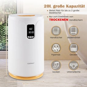 Costway 20 L ohřívač ručníků s LED světelným ohřívačem ručníků ohřívací vědro