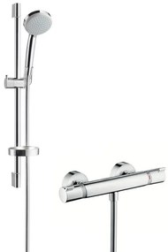 Hansgrohe Croma 100, sprchový set Vario s termostatem, 3 proudy, EcoSmart 9 l/min, chromová, HAN-27032000