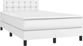 Box spring postel s matrací bílá 120x200 cm umělá kůže 3141114