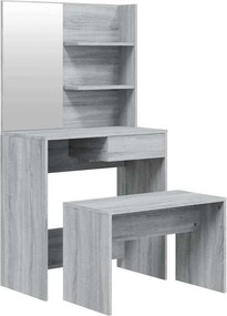 Toaletní stolek sada šedý sonoma 74,5 x 40 x 141 cm 3114145