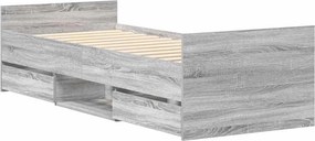 Rám postele s hlavovým a nožním čelem šedý sonoma 90 x 200 cm 3203808