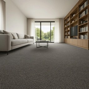 Timzo, Metrážový koberec Nature antracit - neúčtujeme odřezky z role, na míru, šíře 2m,3m,4m,5m, šedá, filc, chodba / předsíň