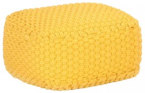 Ručně pletený taburet Dekorhome Žlutá