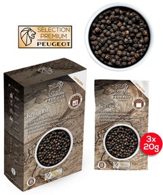 Peugeot Černý pepř Kampot Premium, 3 x 20 g 42462