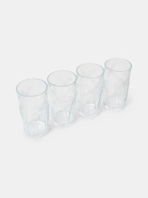 Sinsay - Sada sklenic s reliéfním vzorem palem 4 pack - clear