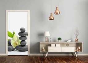 Fototapeta samolepící Orchidej a kamení 95x205 cm