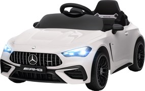 AIYAPLAY Dětské elektrické auto, design Mercedes, 12V motory, dálkové ovládání, LED světla, hudba, pro děti 3-6 let, bílé