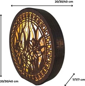 Dřevěná lampa s motivem narcisů - Ruční výroba | SENTOP LED0614