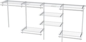 Costway Otevřená skříň 122 - 244 cm Rozšiřitelná nástěnná Úložný systém