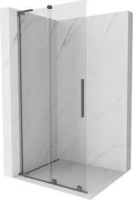 Mexen Velar L, posuvná sprchová zástěna Walk-in 120 x 200 cm, 8mm čiré sklo, broušený grafit, 871-120-003-03-95