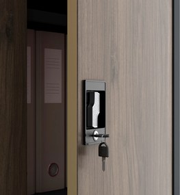 Víceúčelová kovová skříň antracitová / ořech, 900x1850x450 mm: DAWID Eco Design
