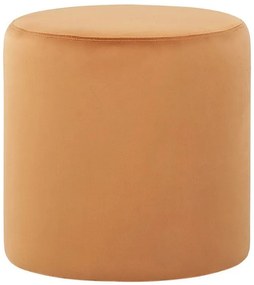 Sametový pouf oranžový ⌀ 47 cm LOVETT Beliani