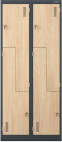 Šatní skříň typu L antracitová / dub sonoma: Eco Design JULIA, 800 x 1850 x 450 mm