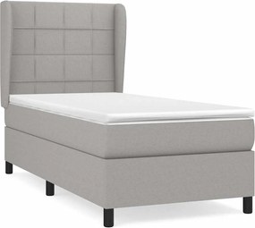 Box spring postel s matrací světle šedá 80 x 200 cm textil 3127917