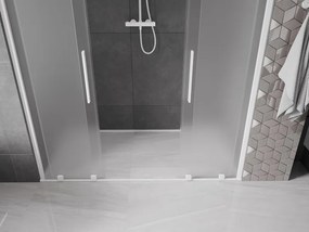 Mexen Velar Duo, posuvné sprchové dveře do otvoru 170 cm, 8mm sklo námraza, bílá matná, 871-170-000-32-20