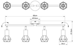 Globo 54802S-4 - Bodové svítidlo XARA 4xE14/40W/230V