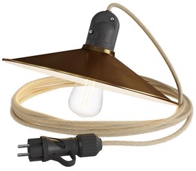 creative cables EIVA snake se stínidlem swing, přenosná venkovní lampa, 5 m textilní kabel, voděodolná objímka IP65 a zástrčka Barva: Bílá-matný chrom