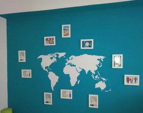 Samolepka na zeď - Mapa světa (95x46 cm) - PopyDesign