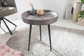 Noble Home Šedý masivní akáciový odkládací stolek Punaro, 45 cm