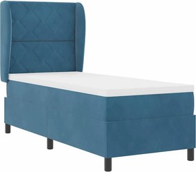Postel s boxspringem s čelo Tmavě modrá 200 x 80 cm samet 3340956