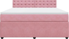 Box spring postel s matrací růžová 180x200 cm samet 3287823