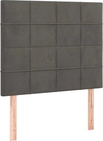 vidaXL Čelo postele s LED 80x5x118/128 cm samet [3122459] Barva: Černá