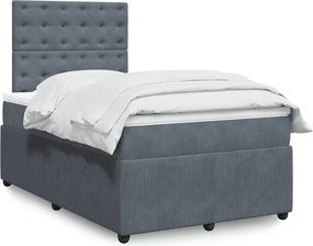 Box spring postel s matrací tmavě šedá 120 x 200 cm samet 3294623
