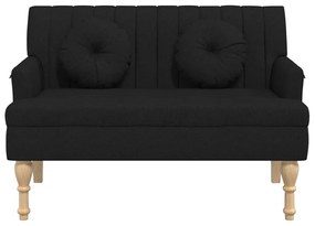 Lavice s polštáři černá 113 x 64,5 x 75,5 cm textil,  372132