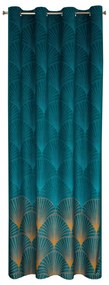 ZATEMŇOVACÍ ZÁVĚS NA KROUŽCÍCH LIMITED COLLECTION LOTOS 140X250 CM TYRKYSOVÁ