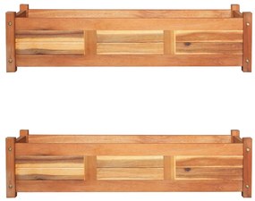 Vyvýšené záhony 2 ks akáciové dřevo 100 x 30 x 25 cm - Default Title