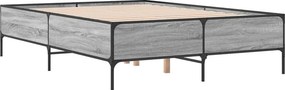 Rám postele šedý sonoma 140 x 190 cm kompozitní dřevo a kov 3279810
