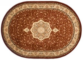 Oválný kusový koberec YESEMEK 5071A Hnědý Rozměr: 200x300 cm