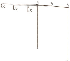 vidaXL Zahradní pergola hnědá s patinou 3 x 3 x 2,5 m železná