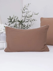 MK Lůžkoviny Mušelínový povlak na polštář 40 x 60 cm -  Alexia Duo hnědá/krémová